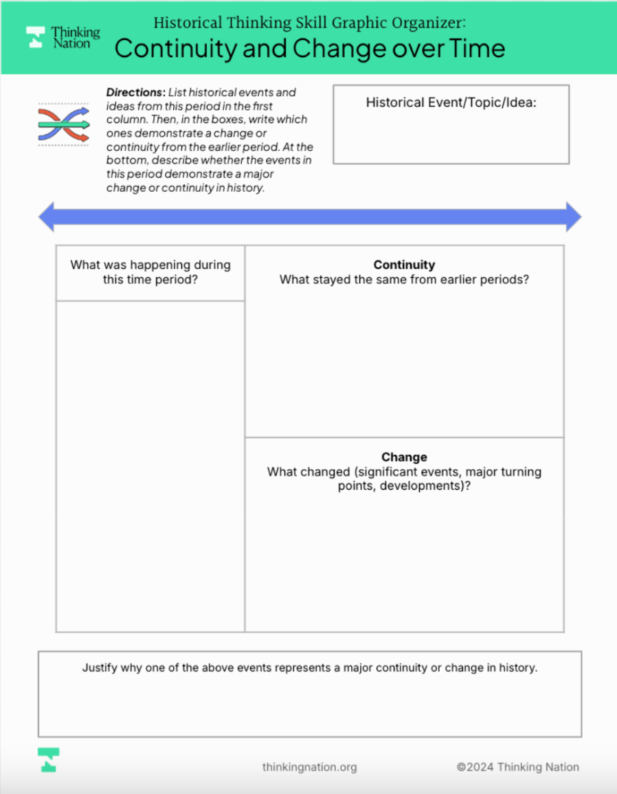 New Historical Thinking Graphic Organizers! - Thinking Nation
